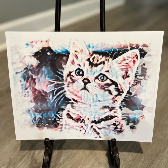 Hand Crafted | Wall Decor | 8x Colorful Kitten Cardstock Portrait ...